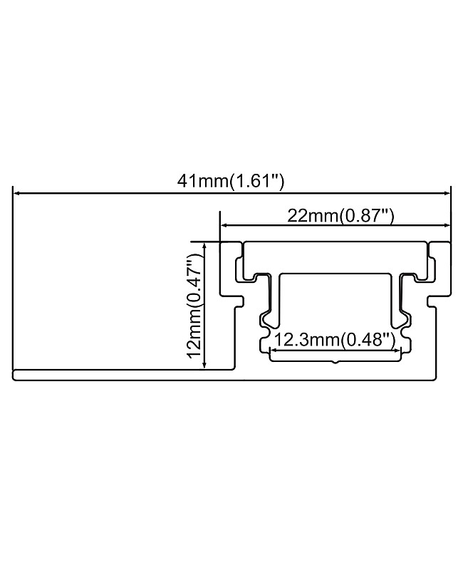 Flush Mounted LED Light Channels For 12MM Tiles