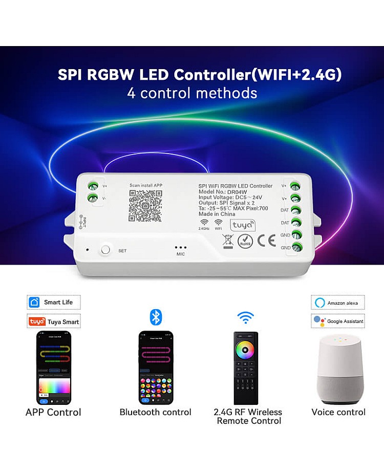 DR04W Tuya WiFi SPI LED Controllers